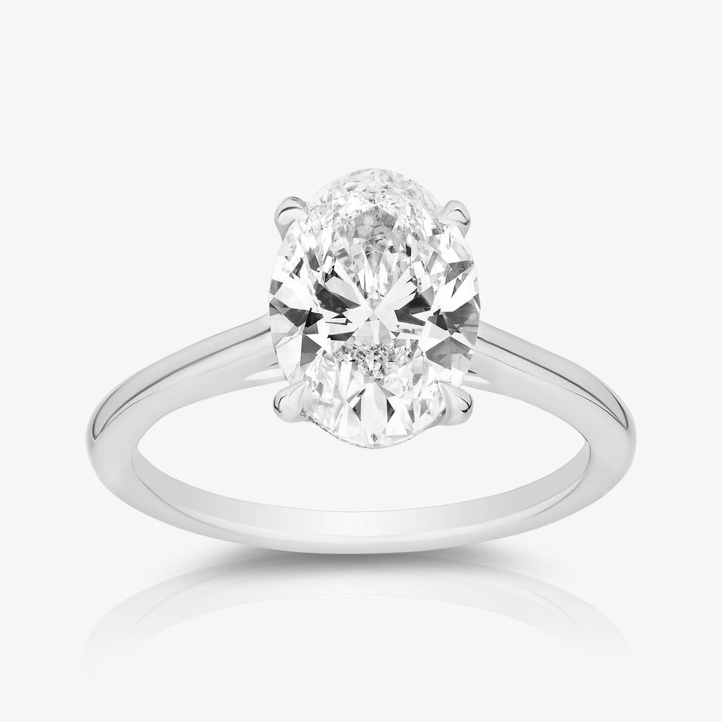 Custom Oval Diamond Cathedral Setting with Hidden Halo – SANDAK